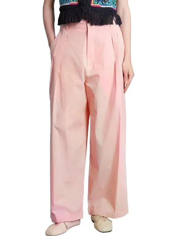 Antik Batik Taylora Pleated Wide-leg Trousers - Pink