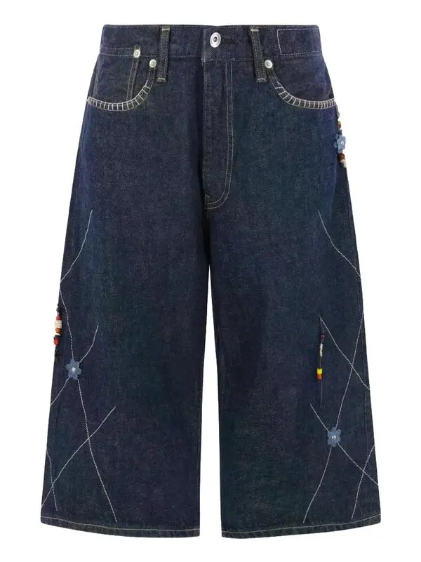 KURO Bead-embellished Bermuda Shorts - Blue
