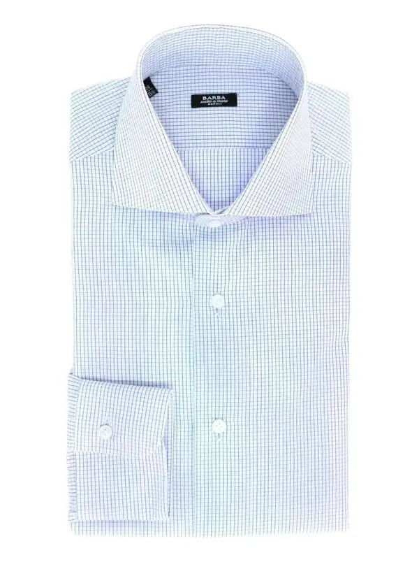 BARBA NAPOLI Checked Shirt - White