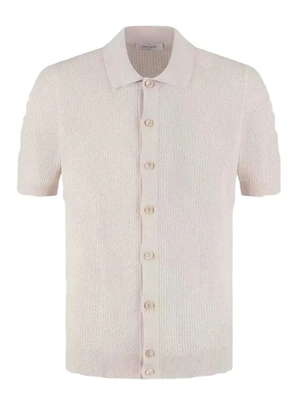 GRAN SASSO Open-knit Short-sleeve Shirt - Neutrals