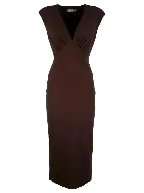 Chiara Boni La Petite Robe Maki V-neck Midi Dress - Brown
