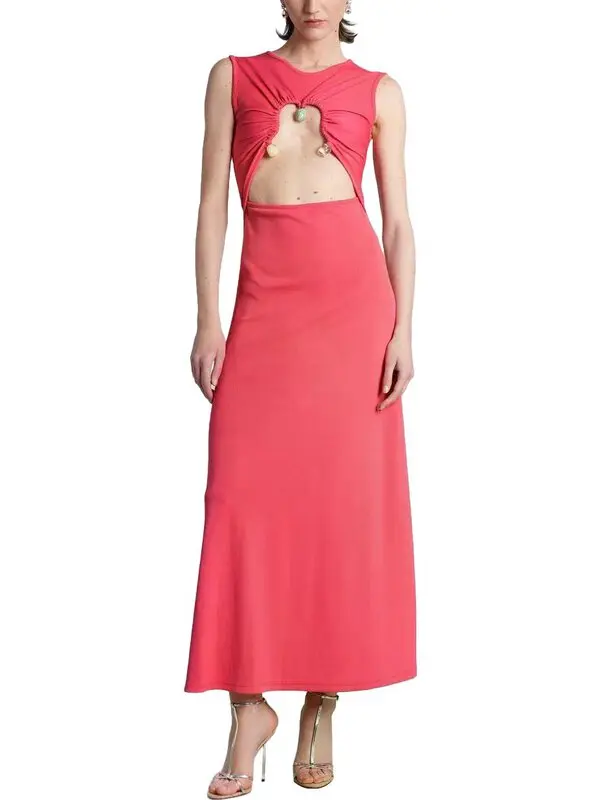 Christopher Esber Hiero Stone-embellished Cut-out Maxi Dress - Pink