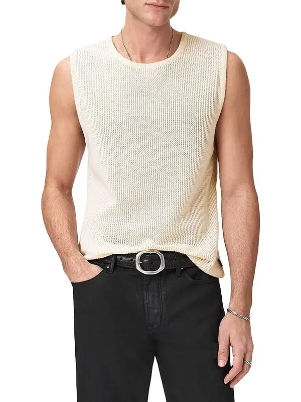 John Varvatos Beaumont Sweater Tank Top - Salt