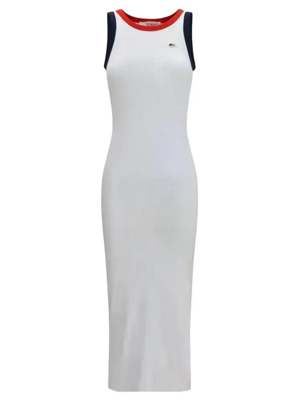 Fiorucci Angels-patch Ribbed Midi Dress - White