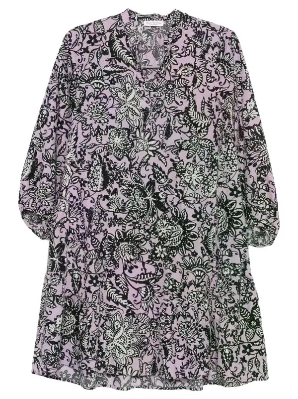 Marc O'polo Floral-print Mini Dress - Purple