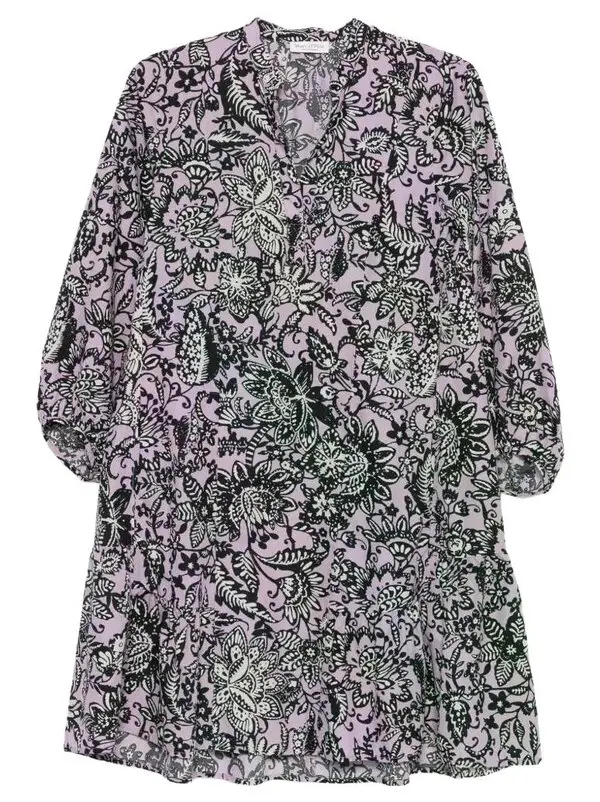 Marc O'polo Floral-print Mini Dress - Purple