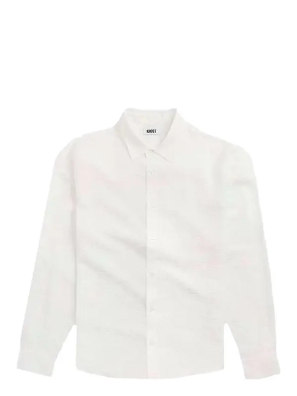 KROST Jordan Wrinkle-texture Striped Shirt - White