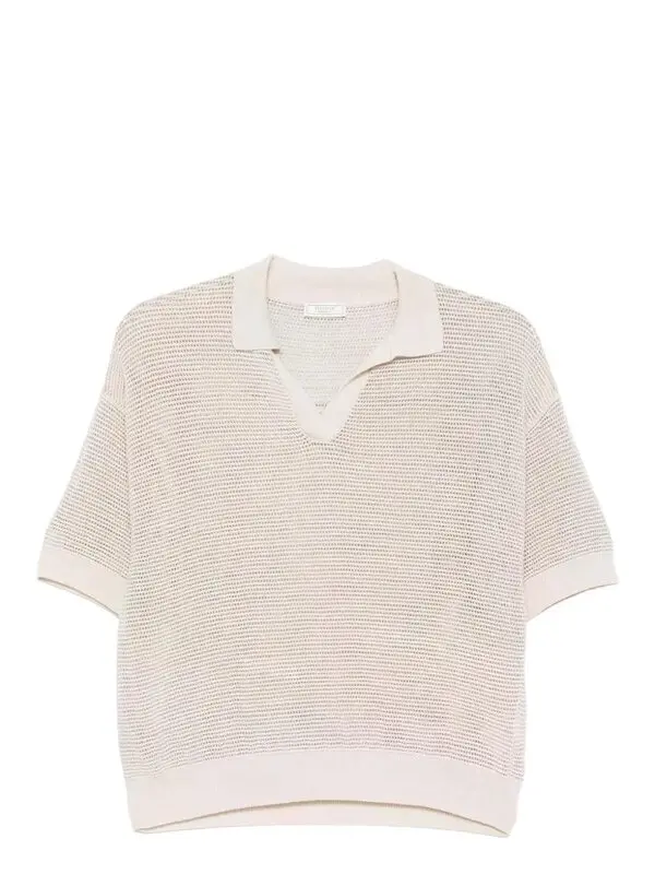 Peserico Open-knit Short-sleeve T-shirt - Neutrals