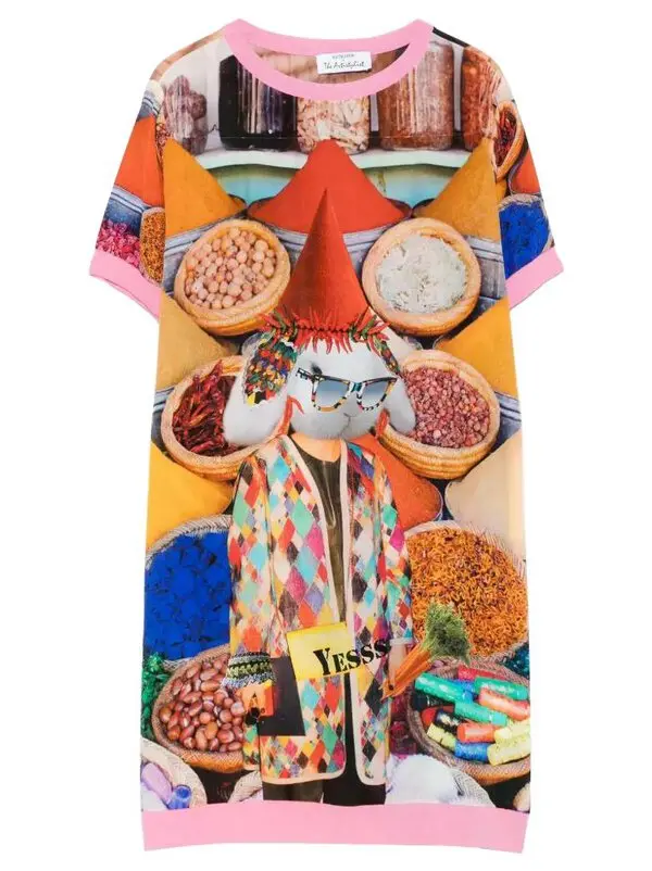 THE ARTISTYLIST Graphic-print Mini Dress - Orange