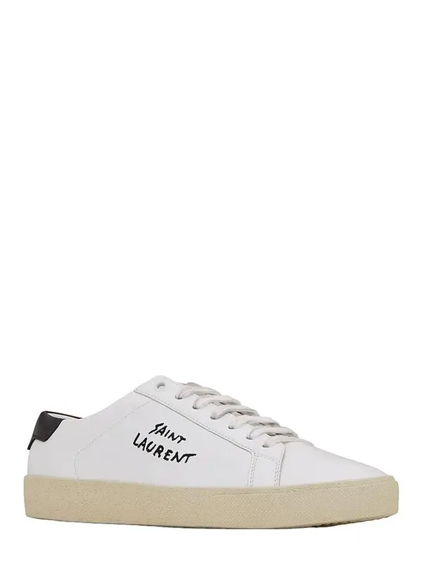 Saint Laurent Court Classic Sl/06 Embroidered Sneakers - Optic White