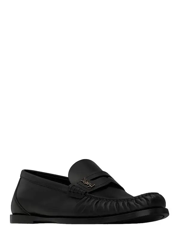 Saint Laurent Cassandre Penny Loafers - Black