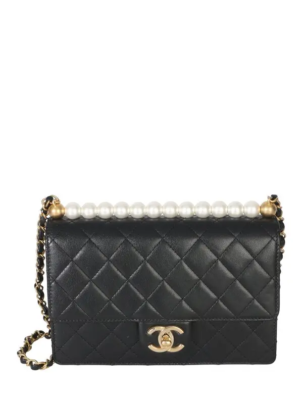Chanel Quilted Goatskin Flap Bag - Black
