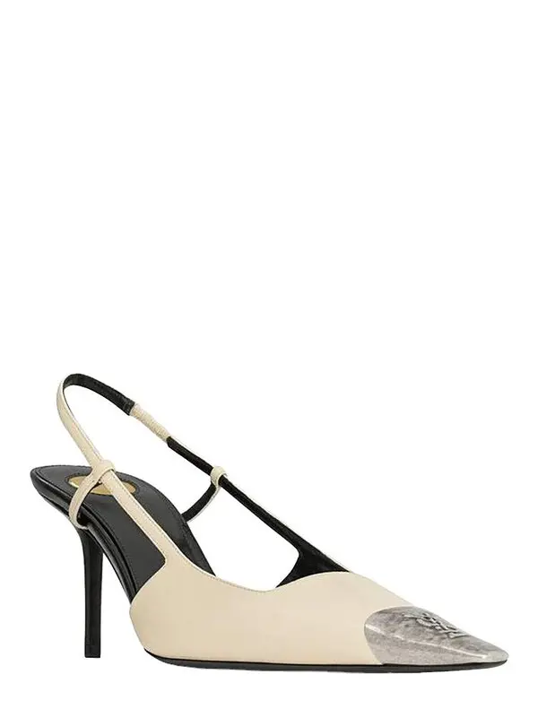 Saint Laurent Jeanne Slingback Pumps - White