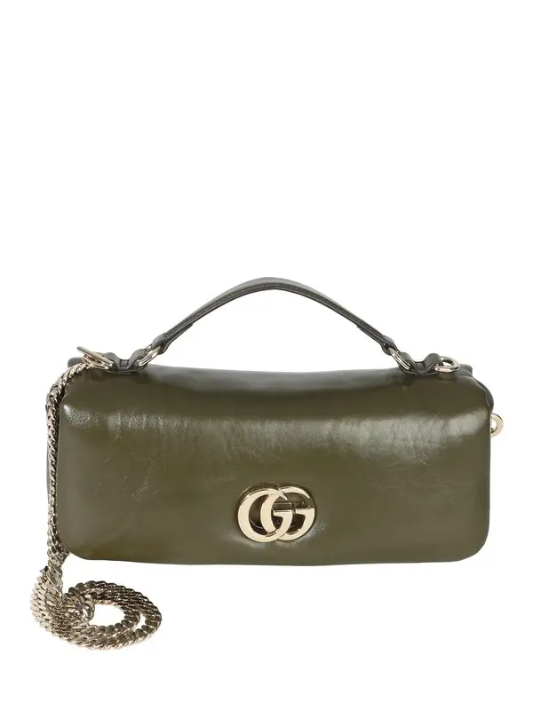 Gucci Lambskin Gg Milano Top Handle Bag - Green