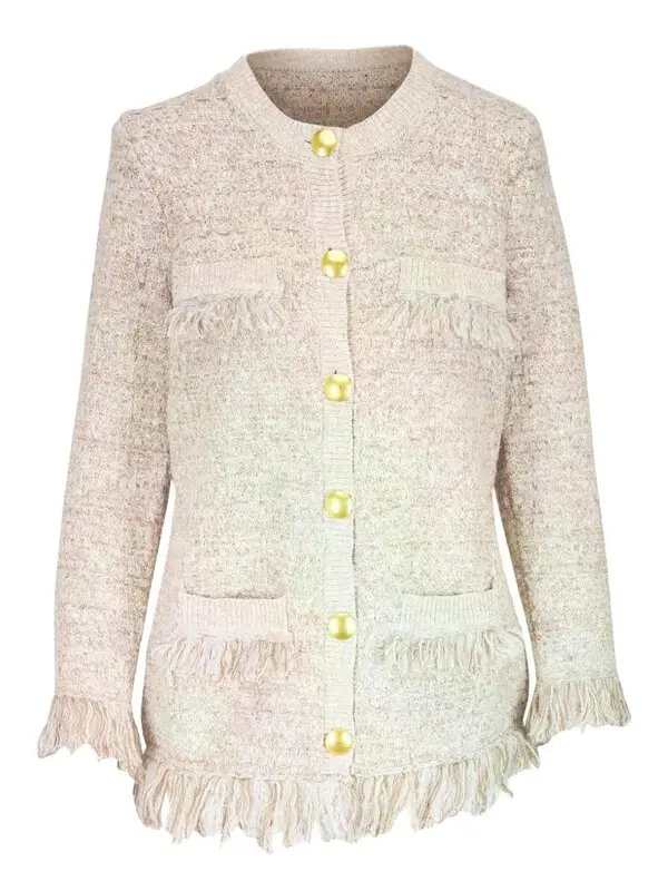 L'Agence Kastoria Fringed Jacket - Neutrals