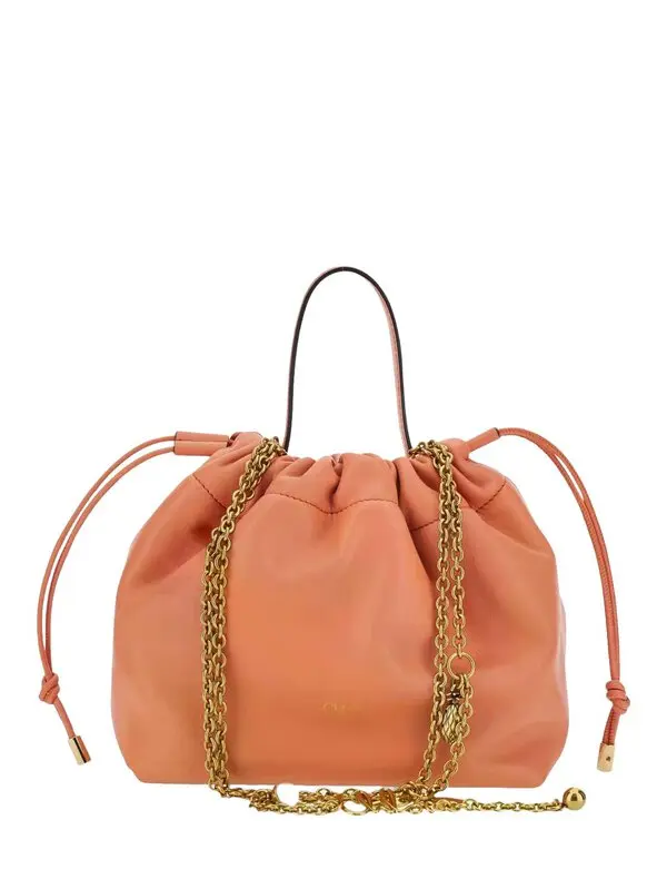 Chloé Drawstring Chain-link Tote Bag - Orange