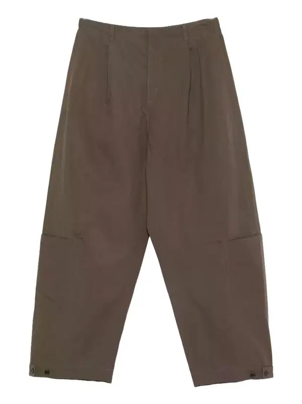 AMOMENTO Pleated-detail Cargo Pants - Brown
