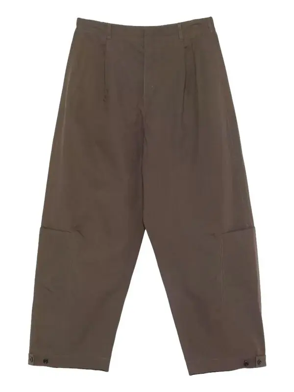 AMOMENTO Pleated-detail Cargo Pants - Brown