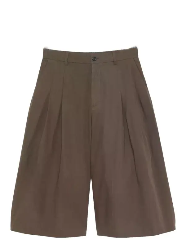 AMOMENTO Pleated Tailored Shorts - Brown
