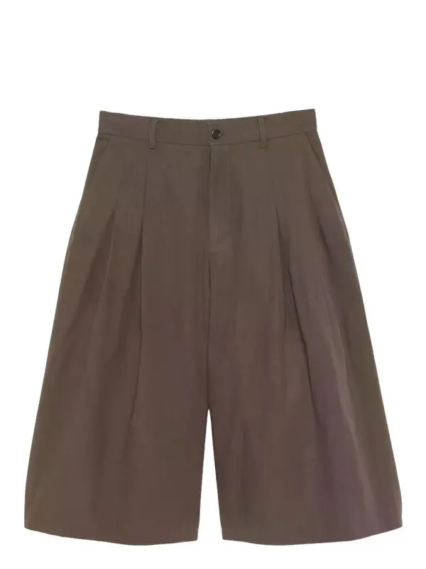 AMOMENTO Pleated Tailored Shorts - Brown