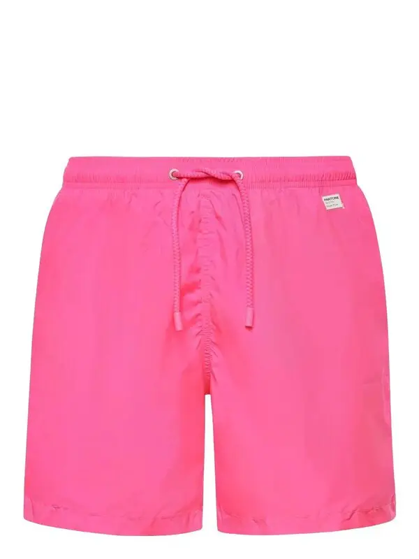 MC2 SAINT BARTH Logo-patch Drawstring Swim Shorts - Pink