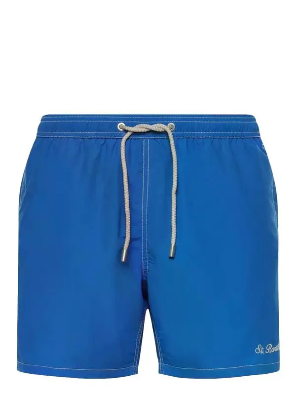 MC2 SAINT BARTH Contrast Topstitching Swim Shorts - Blue