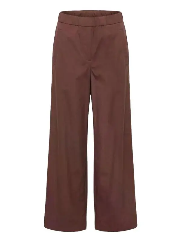 Patrizia Pepe Straight-leg Poplin Trousers - Brown