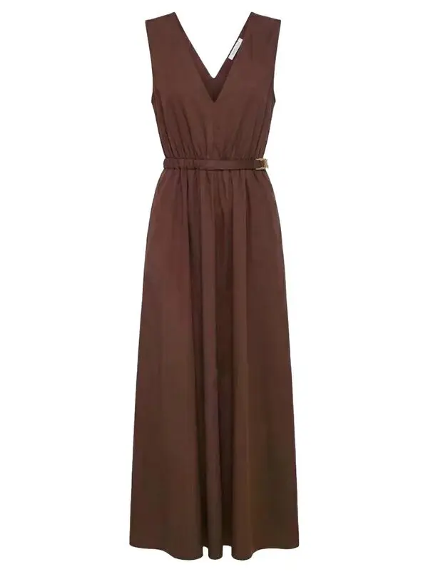 Patrizia Pepe Belted Maxi Dress - Brown