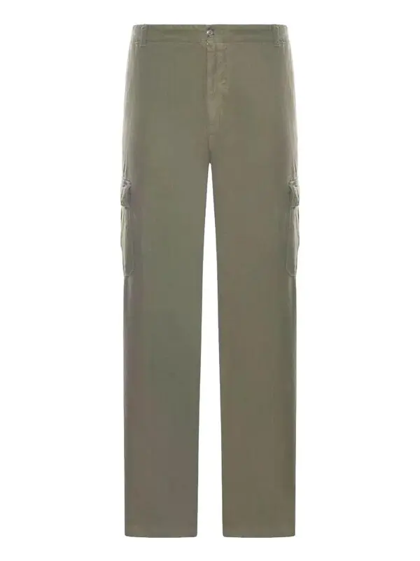 120% Lino Linen Cargo Pants - Green