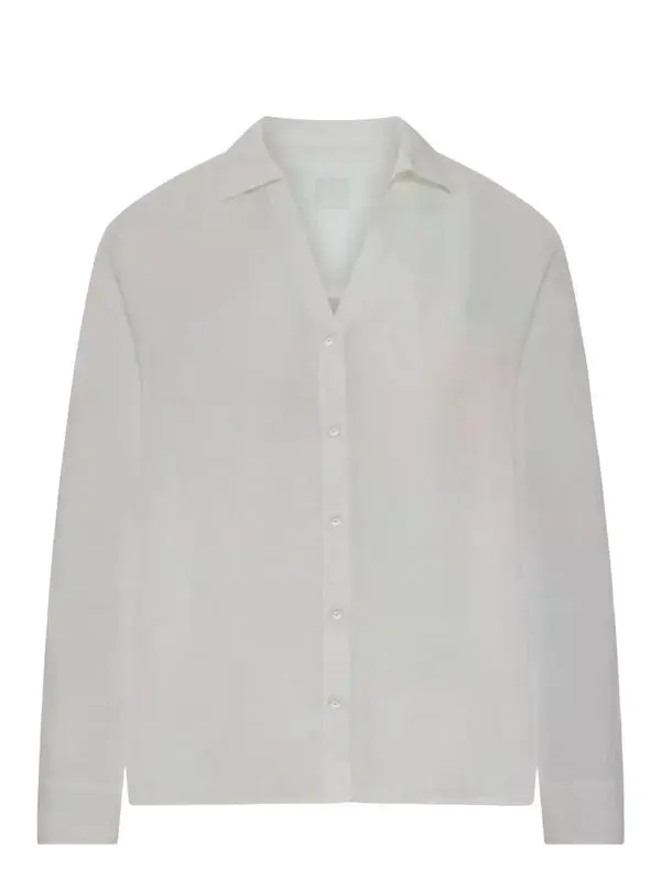 120% Lino Button-up Linen Shirt - White