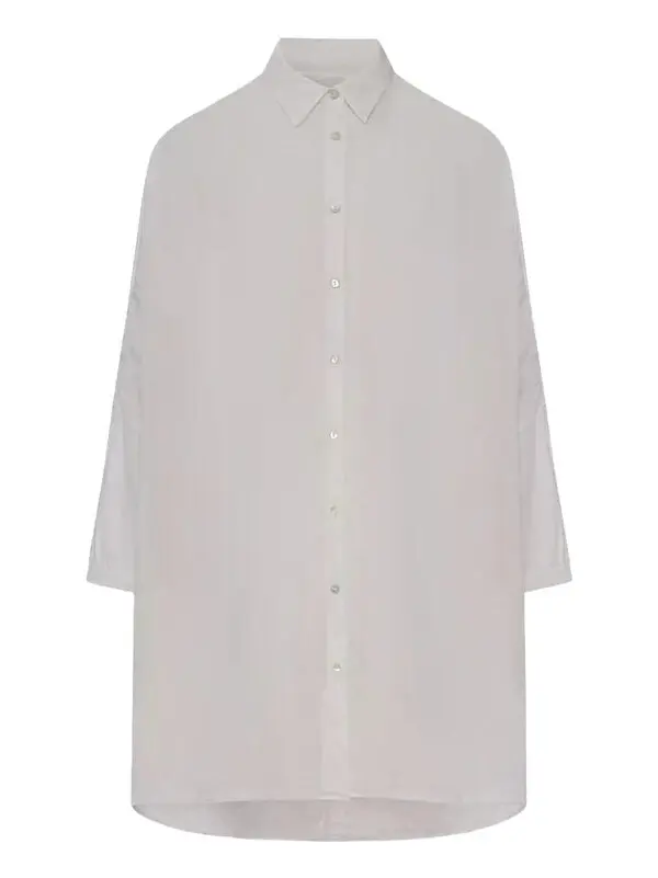 120% Lino Long-sleeve Linen Shirt - White