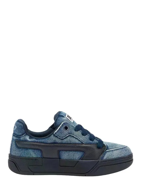 DIESEL® S-d-ollie Frayed Denim Sneakers - Blue