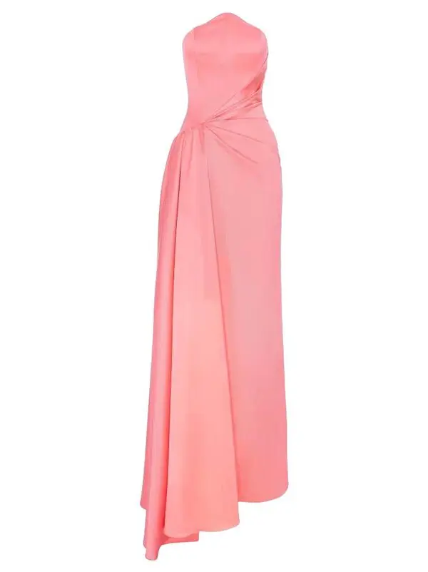 V:PM ATELIER Kira Strapless Maxi Dress With Draped Detailing - Pink