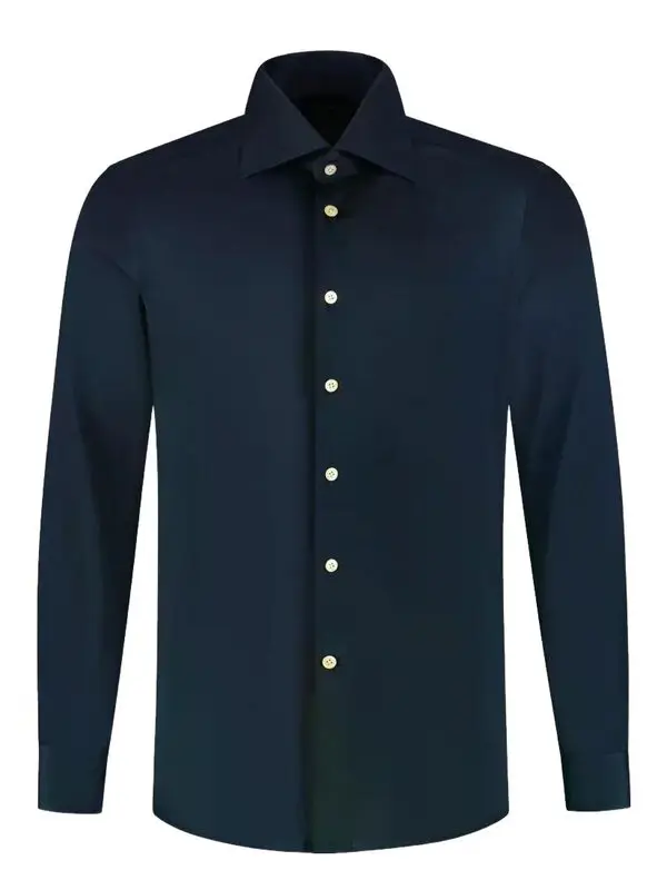 Kiton Spread-collar Button-up Shirt - Blue