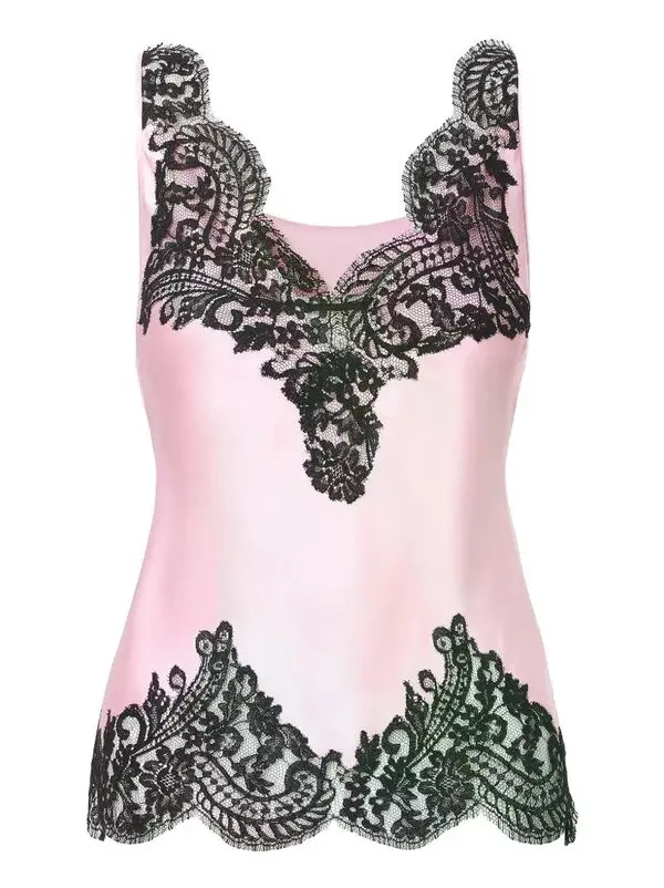 IL VOLO Lace-trim Top - Pink