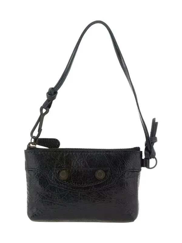 Balenciaga Le City Studded Leather Clutch - Black