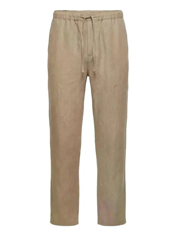 120% Lino Drawstring Linen Trousers - Neutrals