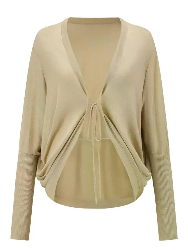 OUDE WAAG Tie-fastening Batwing Cardigan - Neutrals