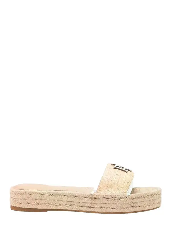 Ralph Lauren Logo-plaque Raffia Espadrilles - Neutrals