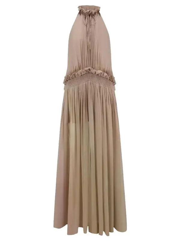 OUDE WAAG Ruffled Halterneck Dress - Neutrals