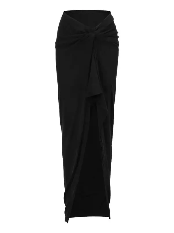 OUDE WAAG Knot-detail Draped Skirt - Black