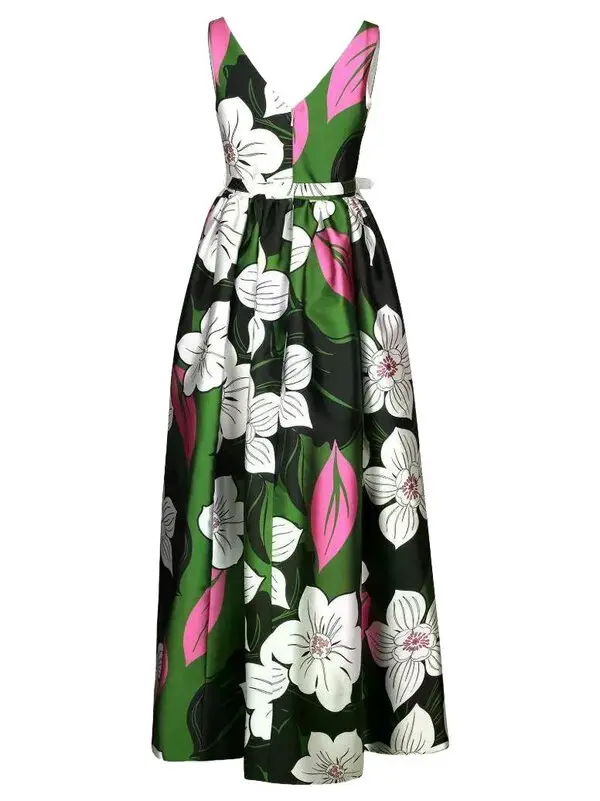 Borgo De Nor Isabella Floral-print Maxi Dress - Green