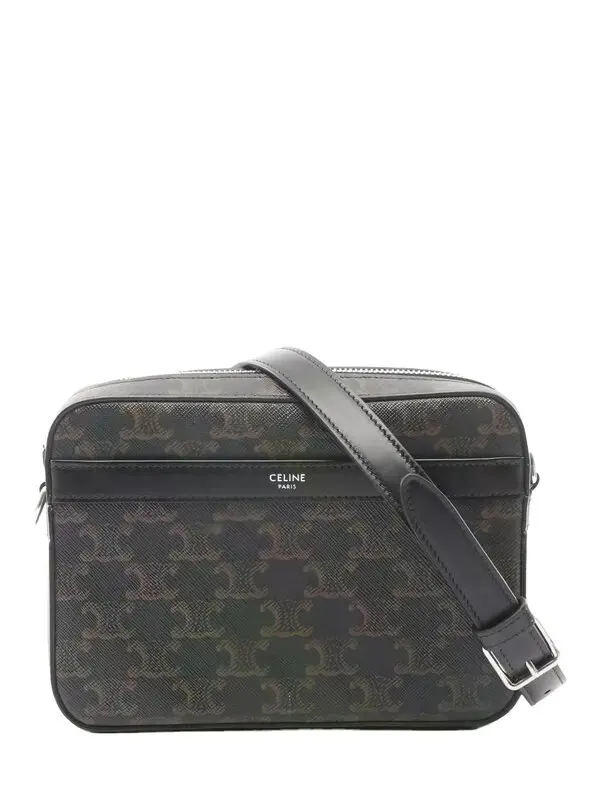 Celine Triomphe Canvas Shoulder Bag - Black