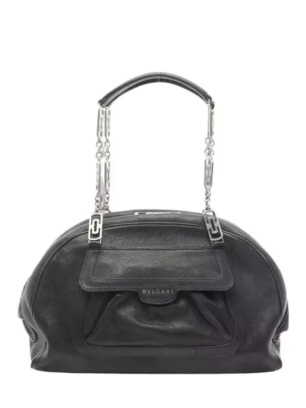 BVLGARI Parentesi Leather Shoulder Bag - Black