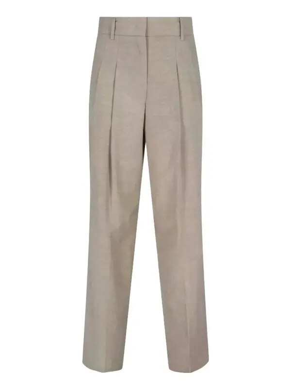 THE FRANKIE SHOP Gelso Pleated Trousers - Neutrals