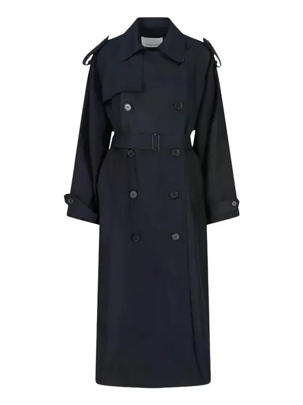 THE FRANKIE SHOP Veyron Double-breasted Trench Coat - Blue
