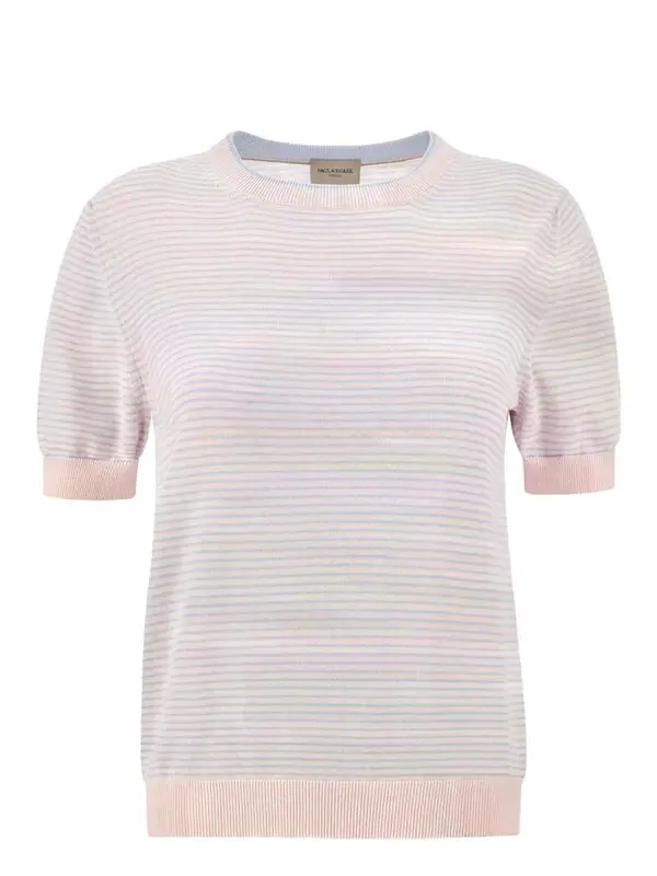 Paul & Shark Striped Short-sleeve Sweater - Pink