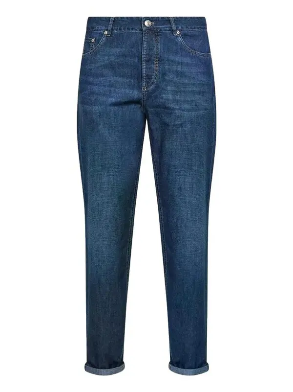 Brunello Cucinelli Solomeo Crest Five-pocket Jeans - Blue