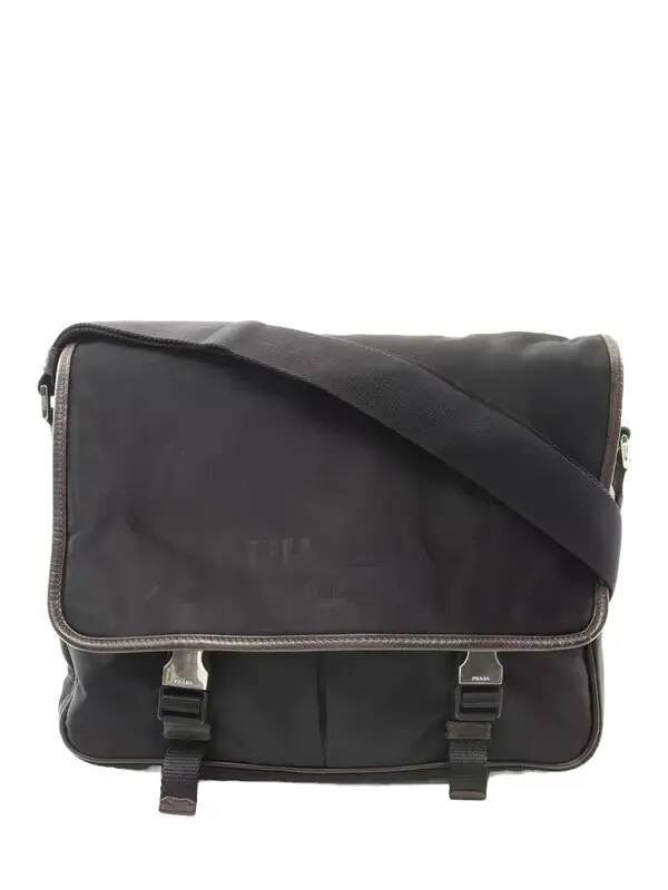 Prada 2000s Saffiano Leather Messenger Bag - Black