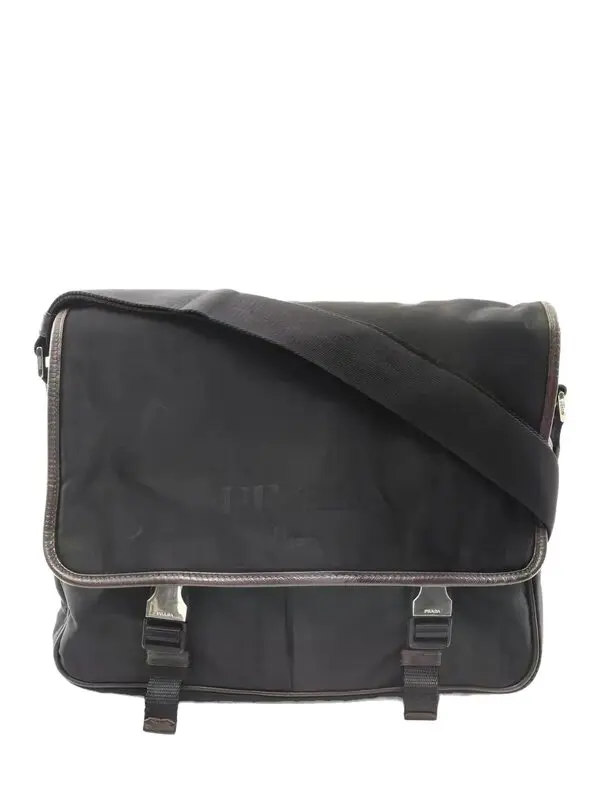 Prada 2000s Saffiano Leather Messenger Bag - Black